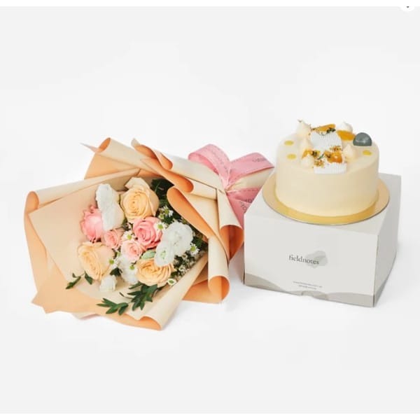 Flowers with Fieldnotes Mango Yuzu Cake: Order Flowers Online ...