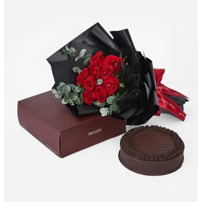 Flowers with Melvados Royal Chocolate Truffle Frozen Cake: Order ...